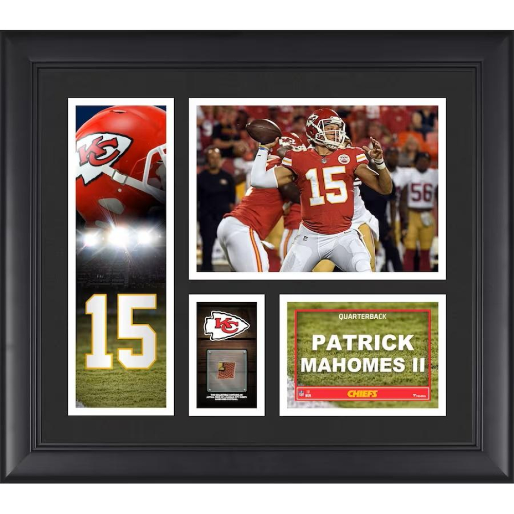 Patrick Mahomes II Chiefs Custom Framed Photo Display with Game Used ...