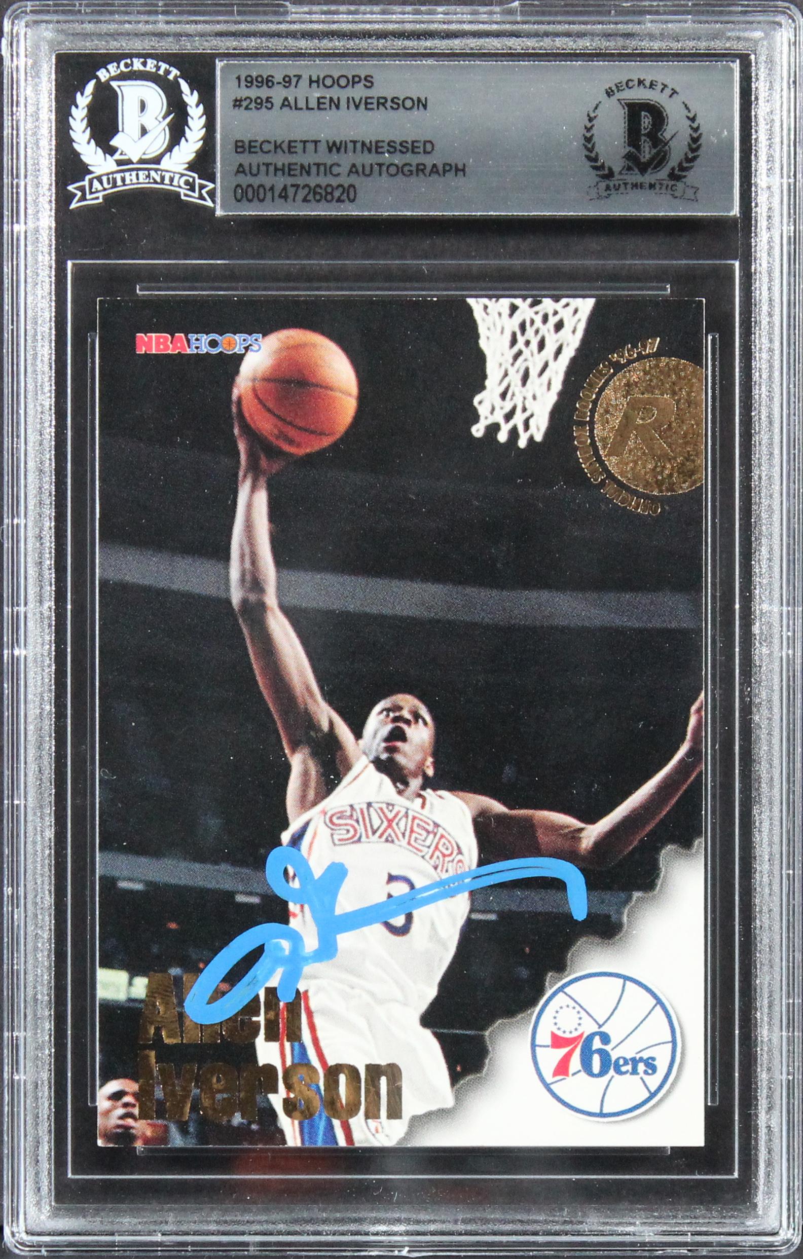 Allen Iverson Signed 1996-97 Hoops #295 RC (BGS) | Pristine Auction