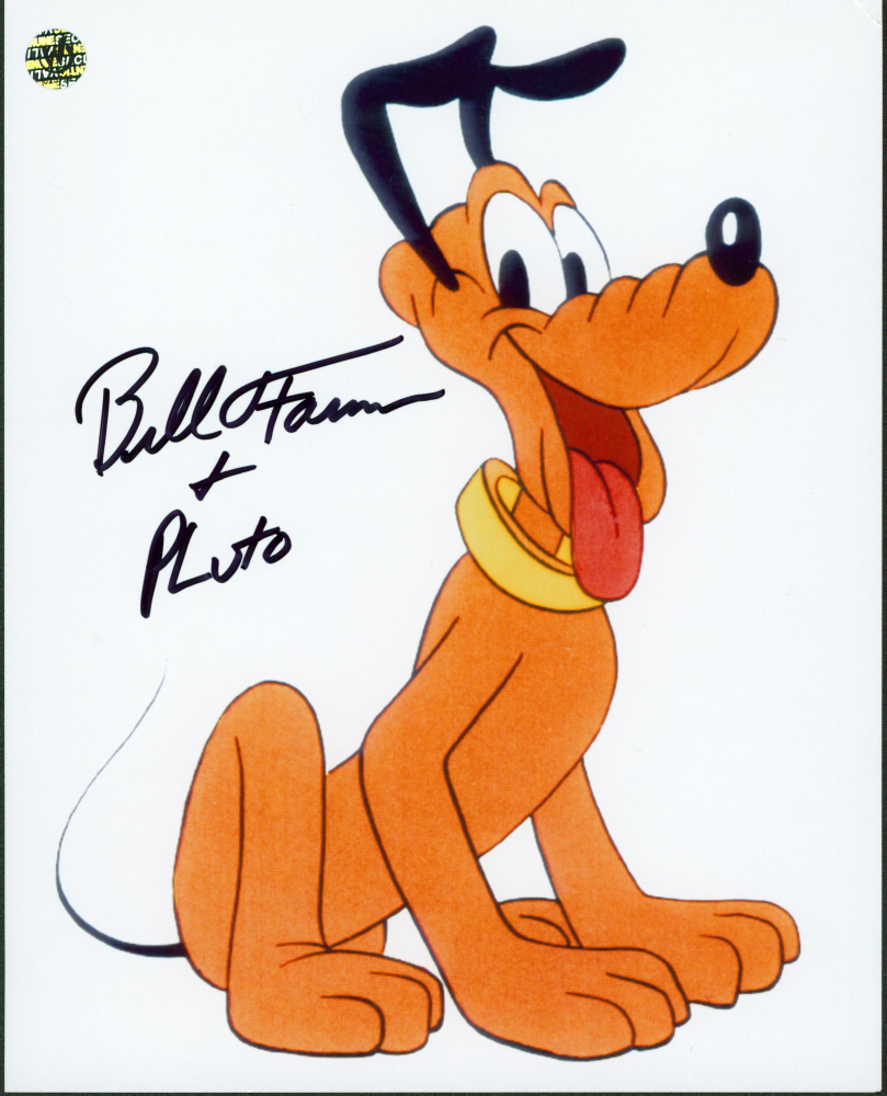 Bill Farmer Signed Disney 8x10 Photo Inscribed "Pluto" (Wizard World ...