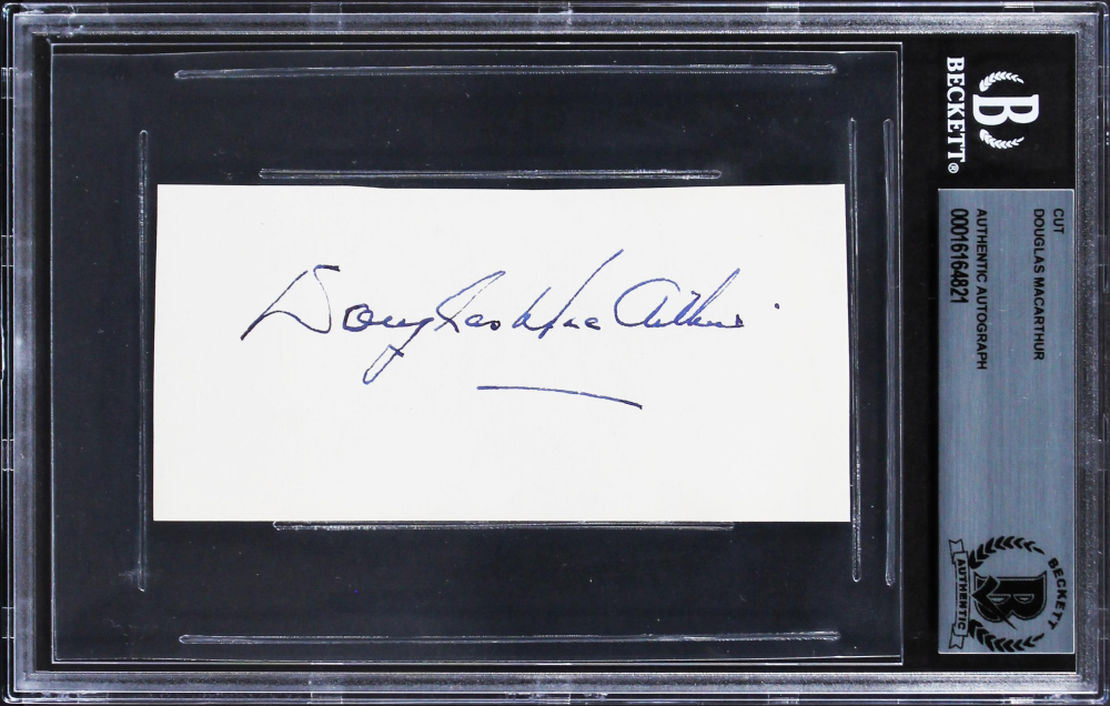Douglas MacArthur Signed 2.15x4 Cut (BGS) | Pristine Auction