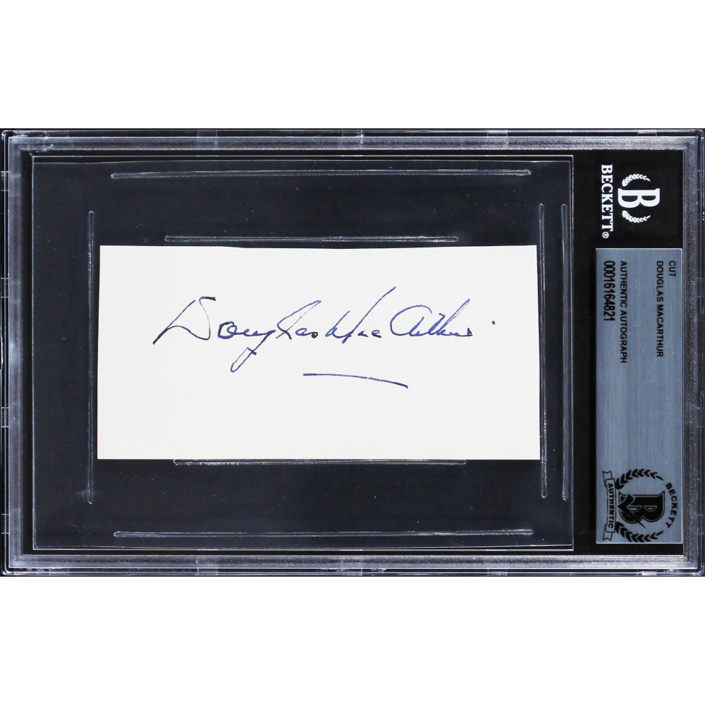 Douglas MacArthur Signed 2.15x4 Cut (BGS) | Pristine Auction