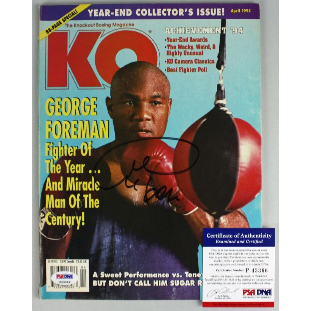 George Foreman Signed 1995 Knockout Boxing Magazine (PSA) | Pristine ...