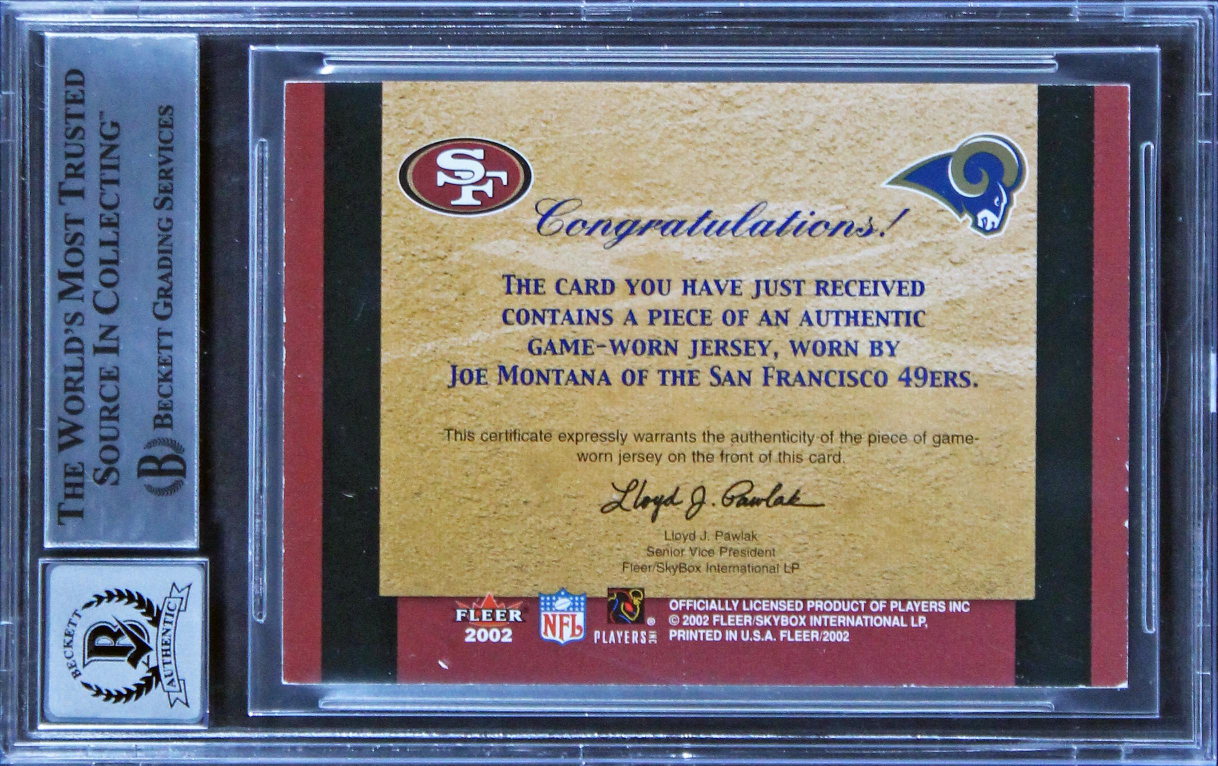 Joe Montana & Kurt Warner Signed 2002 Fleer Tradition Classic ...