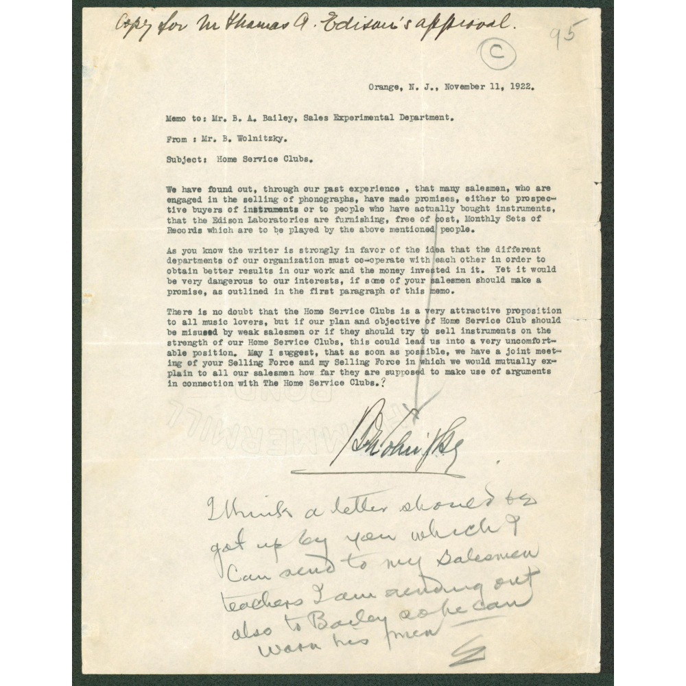 Thomas Edison Signed 8.5x11 Handwritten Note (Beckett) | Pristine Auction