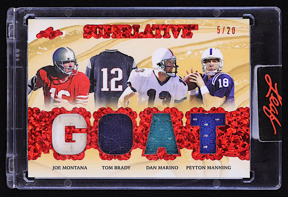 Joe Montana / Tom Brady / Dan Marino / Peyton Manning 2023 Leaf ...
