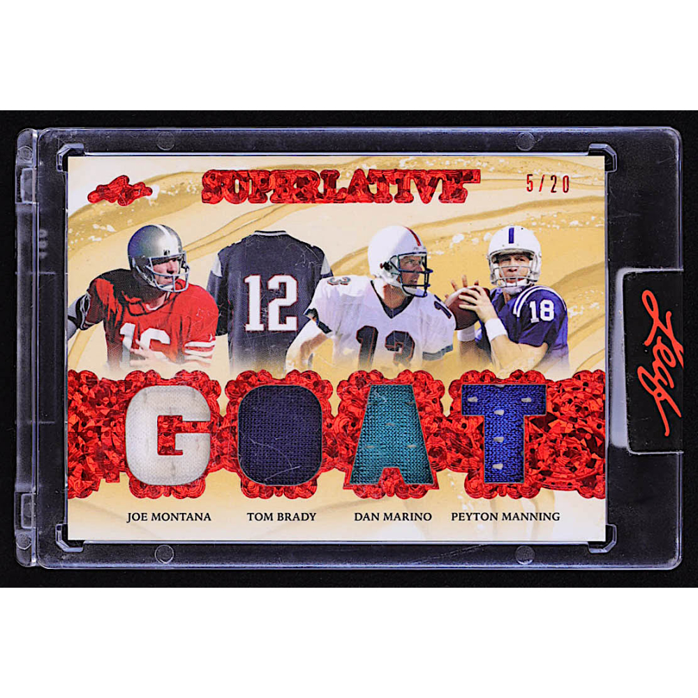 Joe Montana / Tom Brady / Dan Marino / Peyton Manning 2023 Leaf ...