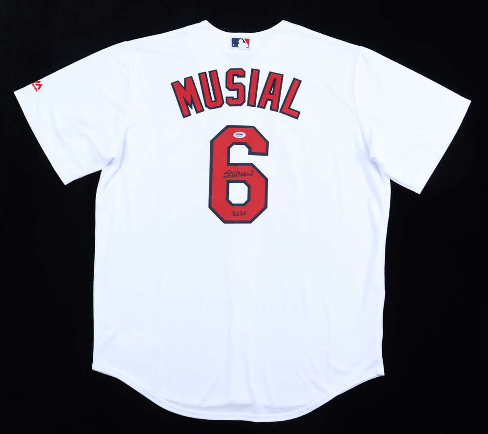 Stan Musial Signed Cardinals Majestic Jersey Inscribed "3630" (PSA ...