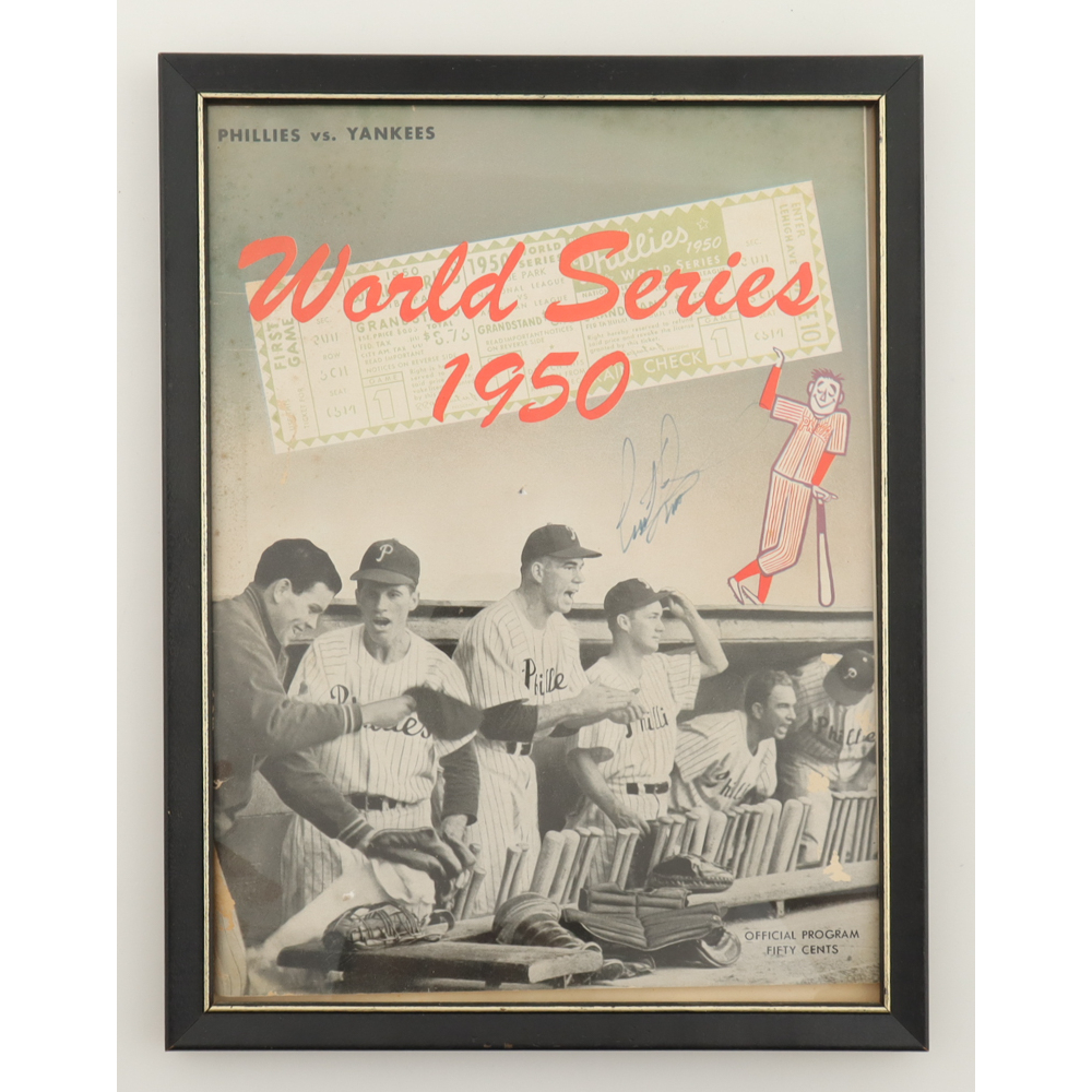 1950 World Series Phillies Wiz Kids Program Display with Curt Simmons ...
