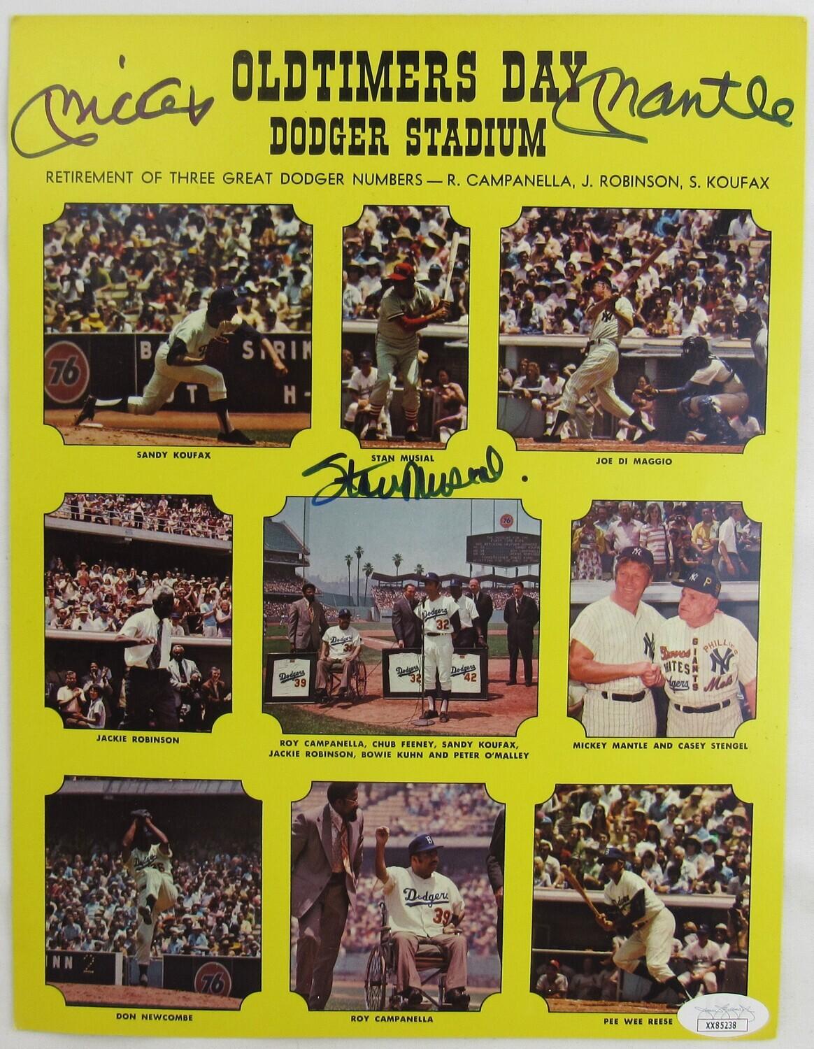 Mickey Mantle & Stan Musial Signed "Dodger Stadium Old Timers Day ...