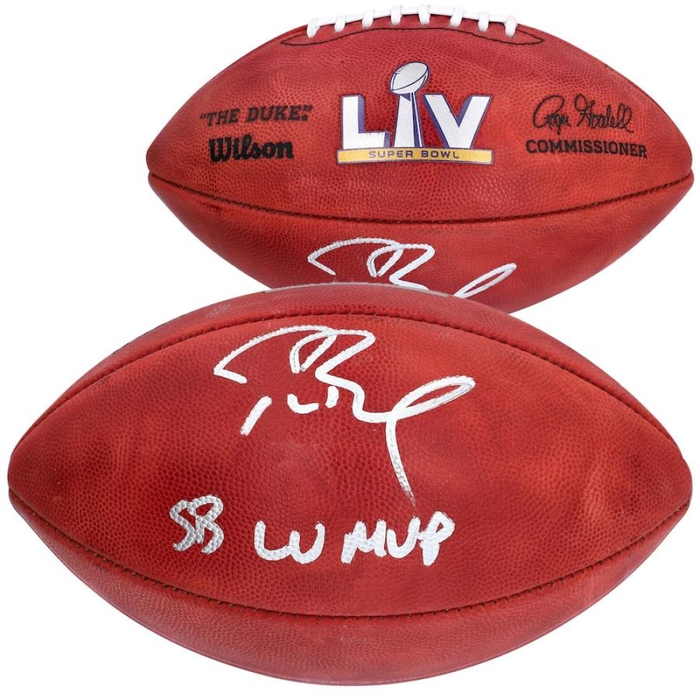 Tom Brady Signed "The Duke" Official NFL Game Ball Inscribed "SB LV MVP ...