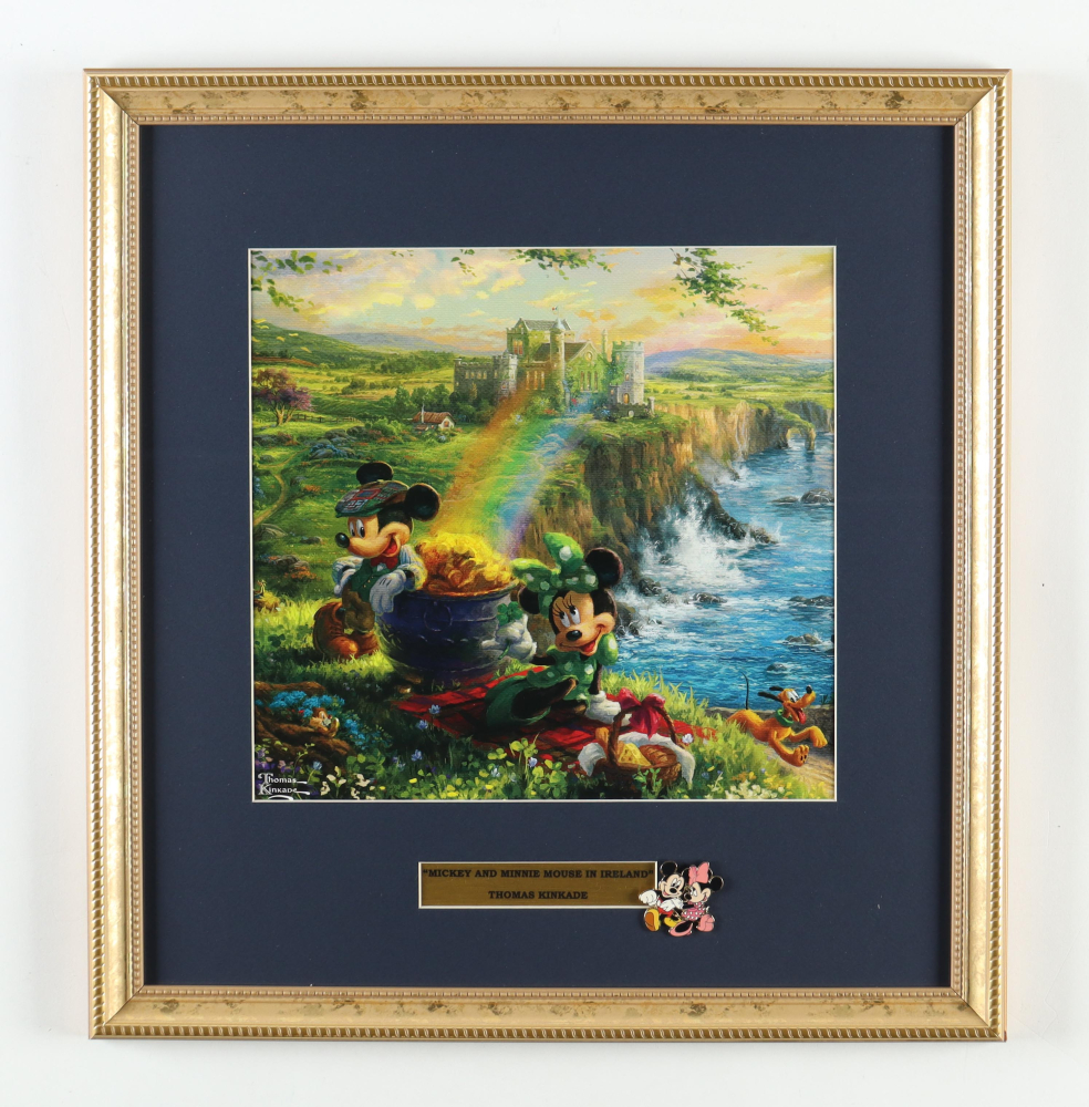 Thomas Kinkade "Mickey and Minnie Mouse in Ireland" Custom Framed Print ...