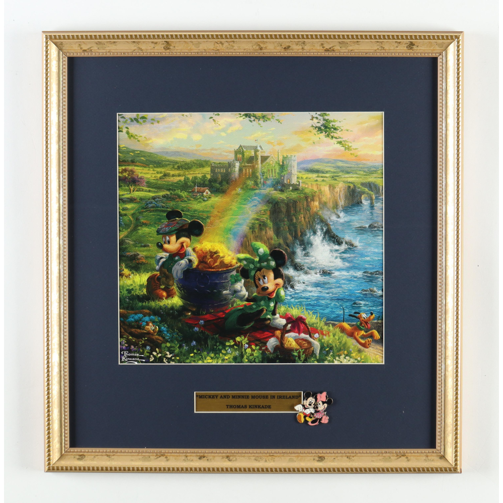 Thomas Kinkade "Mickey and Minnie Mouse in Ireland" Custom Framed Print ...
