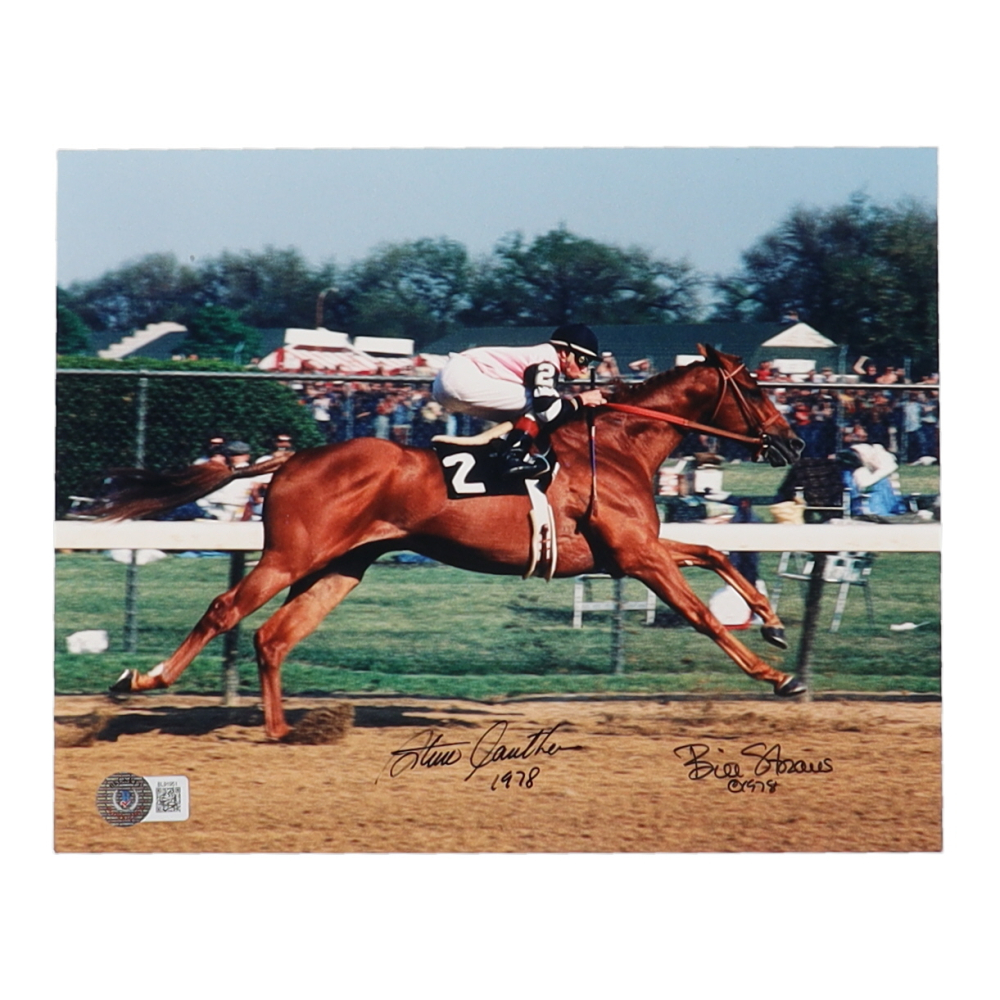 Steve Cauthen & Bill Straus Signed 8x10 Photo Inscribed "1978 Belmont" (Beckett) | Pristine Auction