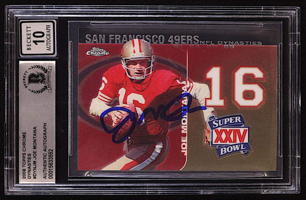 Joe Montana Signed 2008 Topps Chrome Dynasties #DYNJM (BGS | Autograph ...