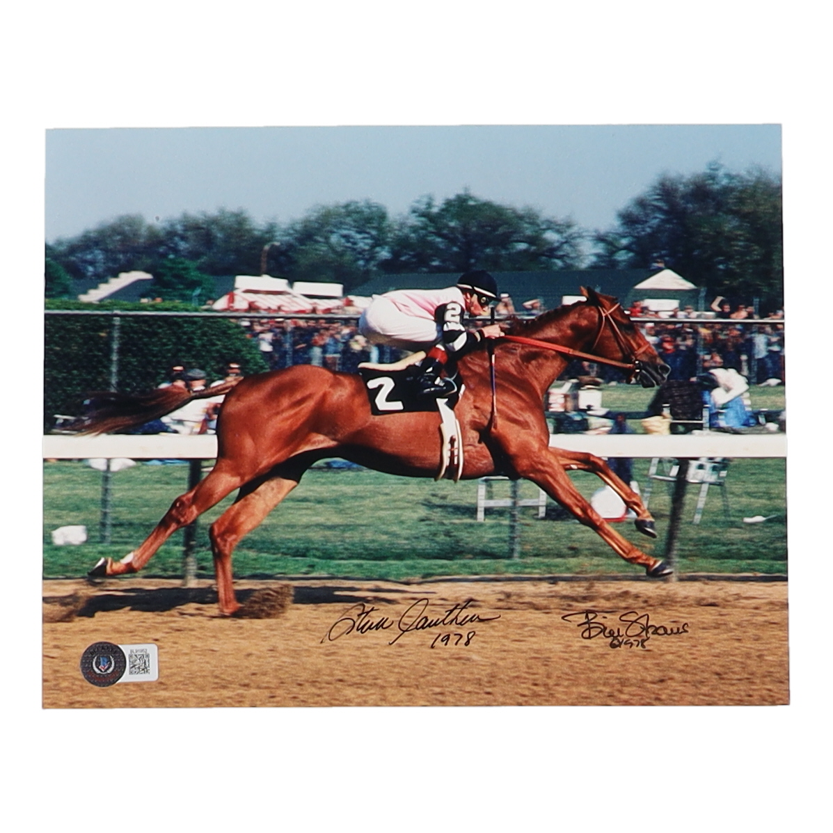 Steve Cauthen & Bill Straus Signed 8x10 Photo Inscribed "1978 Belmont ...