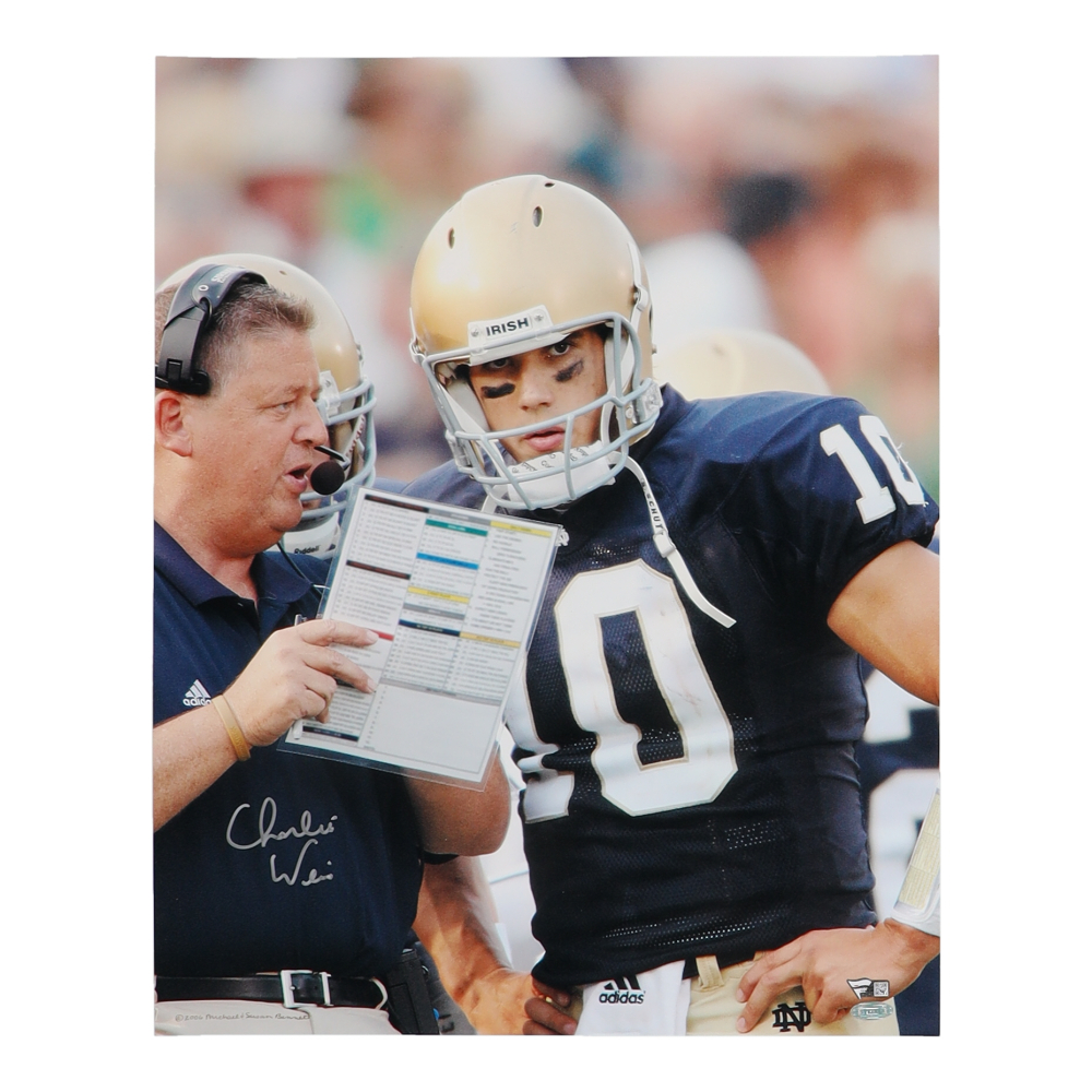 Charlie Weis Signed Notre Dame Fighting Irish 16x20 Photo (Steiner ...