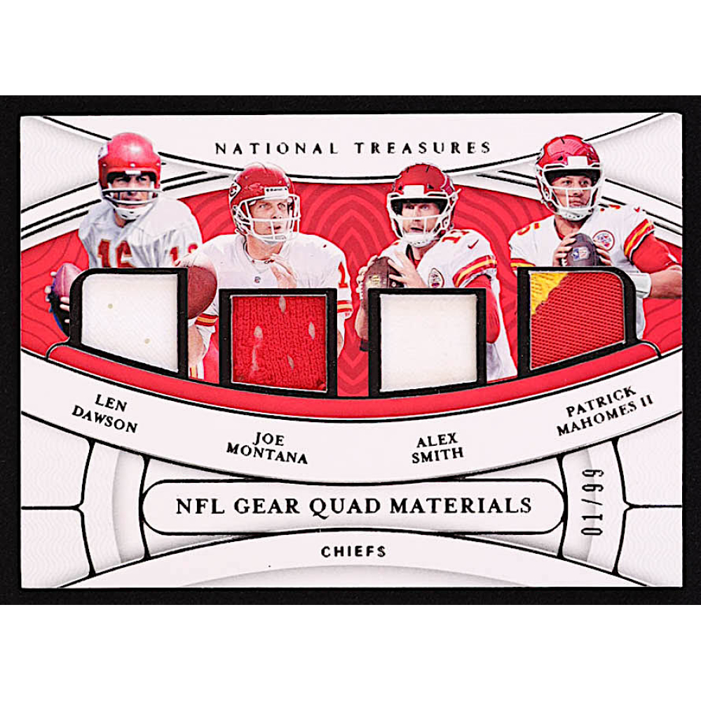 Alex Smith / Joe Montana / Len Dawson / Patrick Mahomes II 2021 Panini ...