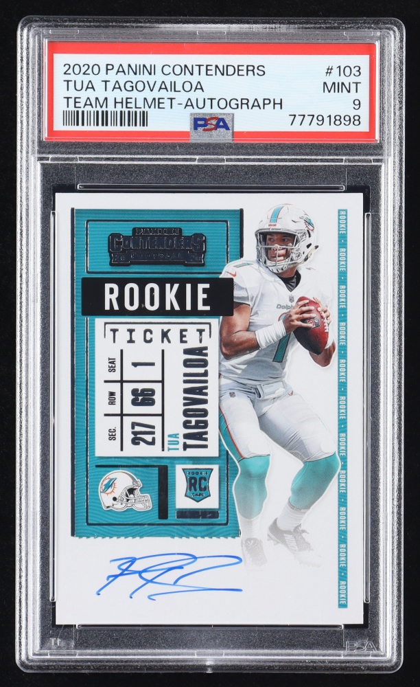 Tua Tagovailoa 2020 Panini Contenders #103 | Team Helmet Variation ...