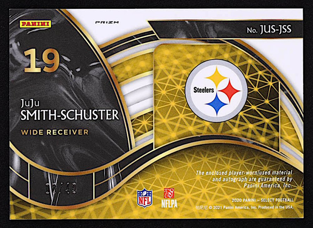 JuJu Smith-Schuster 2020 Select Jumbo Signature Swatches Prizm #6 RC #08/49 | Pristine Auction
