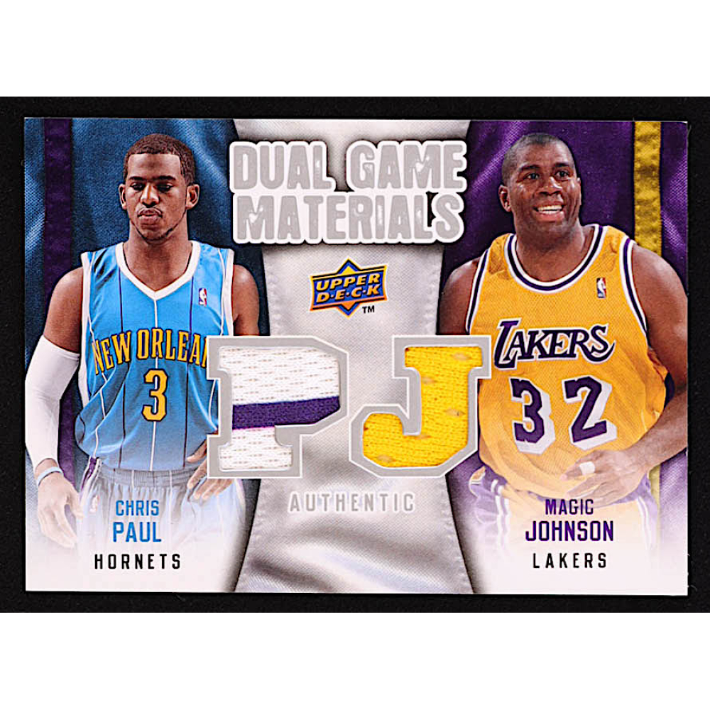 Chris Paul / Magic Johnson 2009-10 Upper Deck Game Materials Dual #DGJP ...