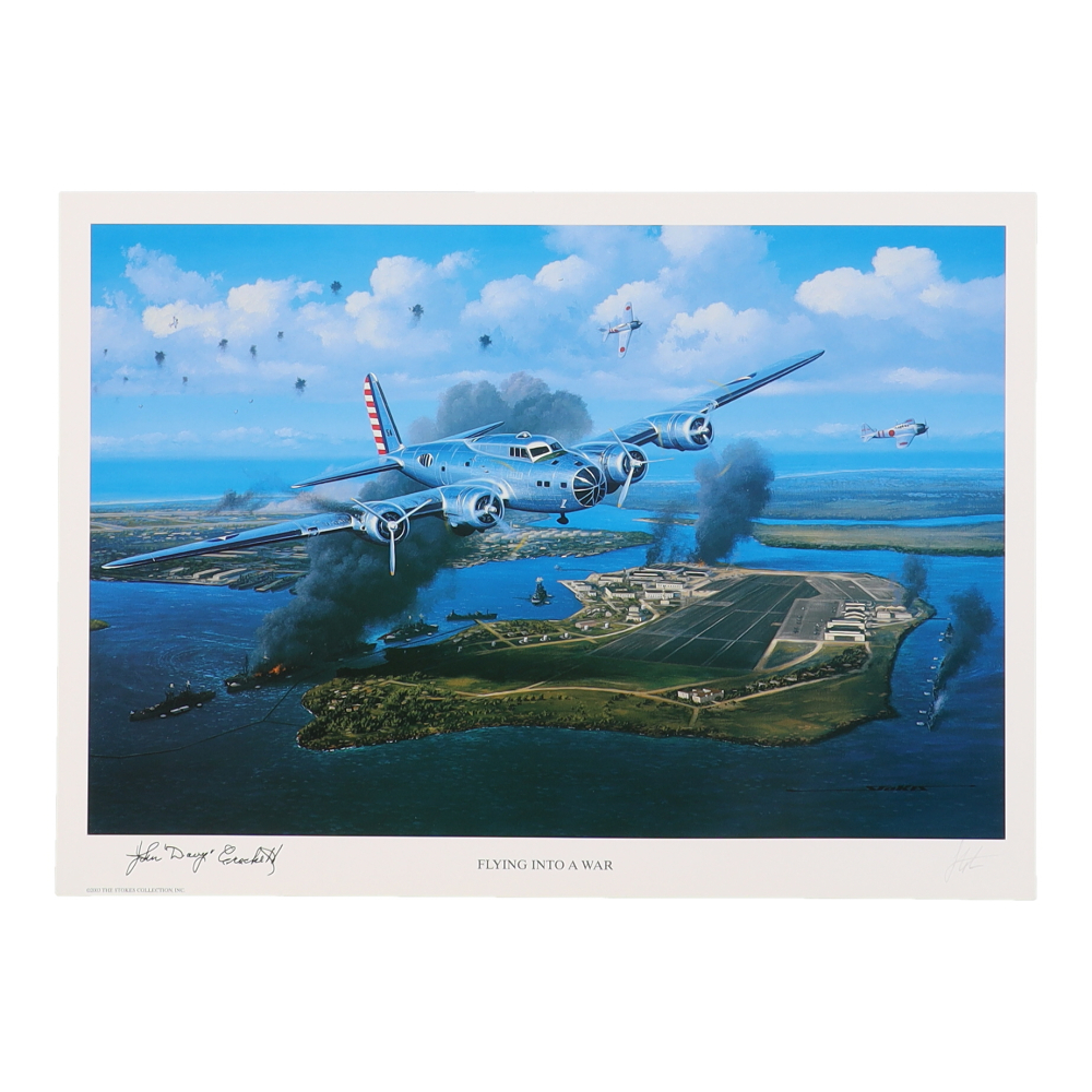 John "Davy" Crockett Signed Stan Stokes "Flying Into War" Lithograph ...