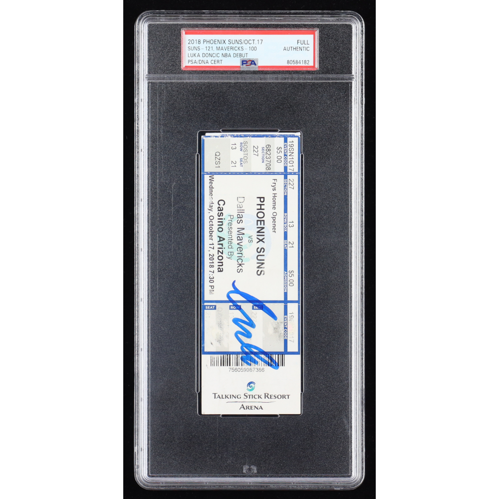 Luka Doncic Signed Original 2018 Mavericks NBA Debut Full-Game Ticket ...
