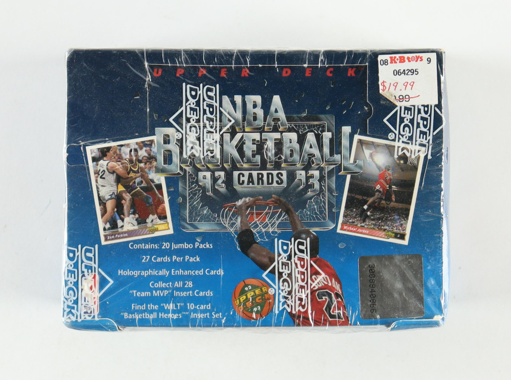 1992-93 Upper Deck Low # Basketball Jumbo Box with (20) Packs ...