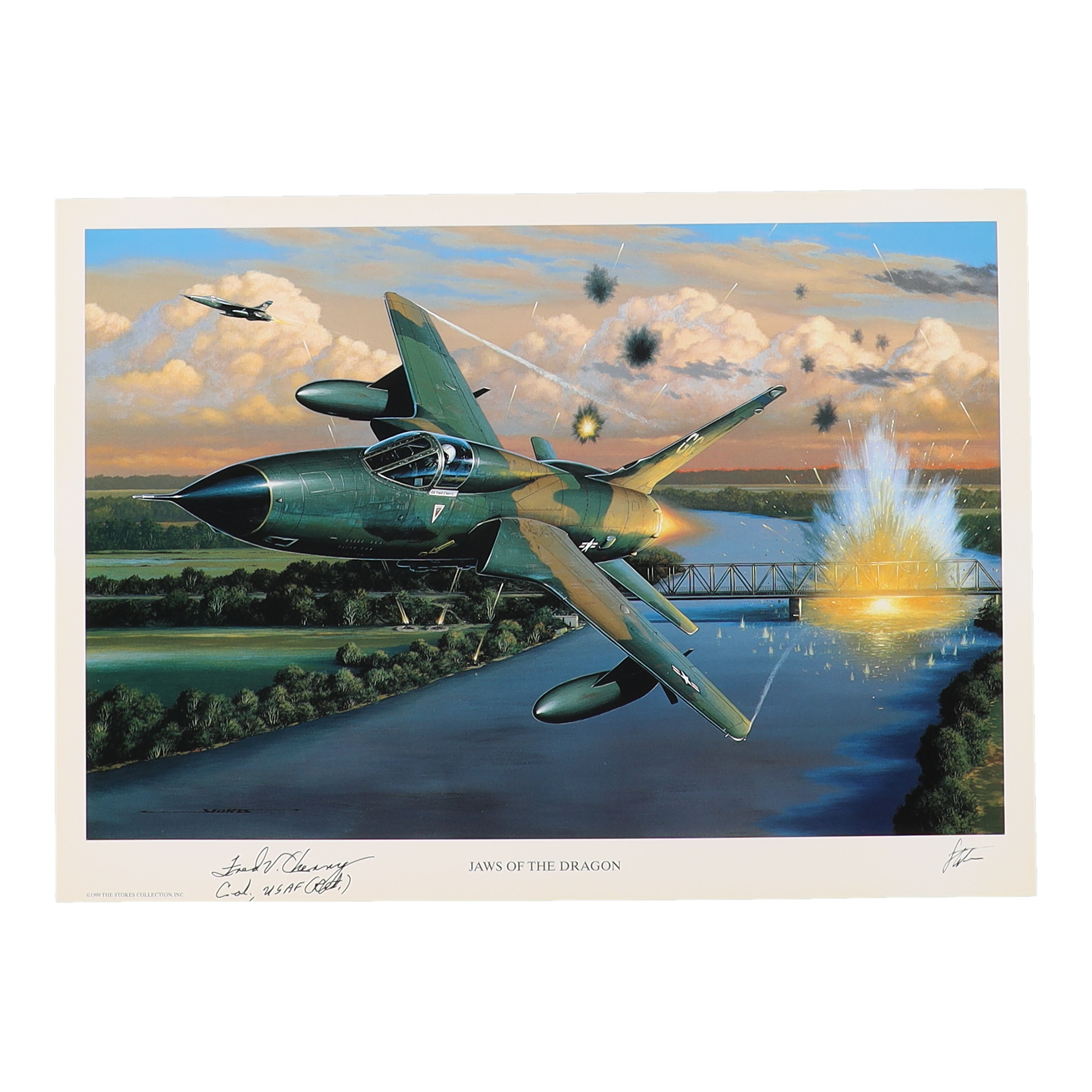 Fred Cherry Signed Stan Stokes "Jaws of the Dragon" Lithograph (AIV ...