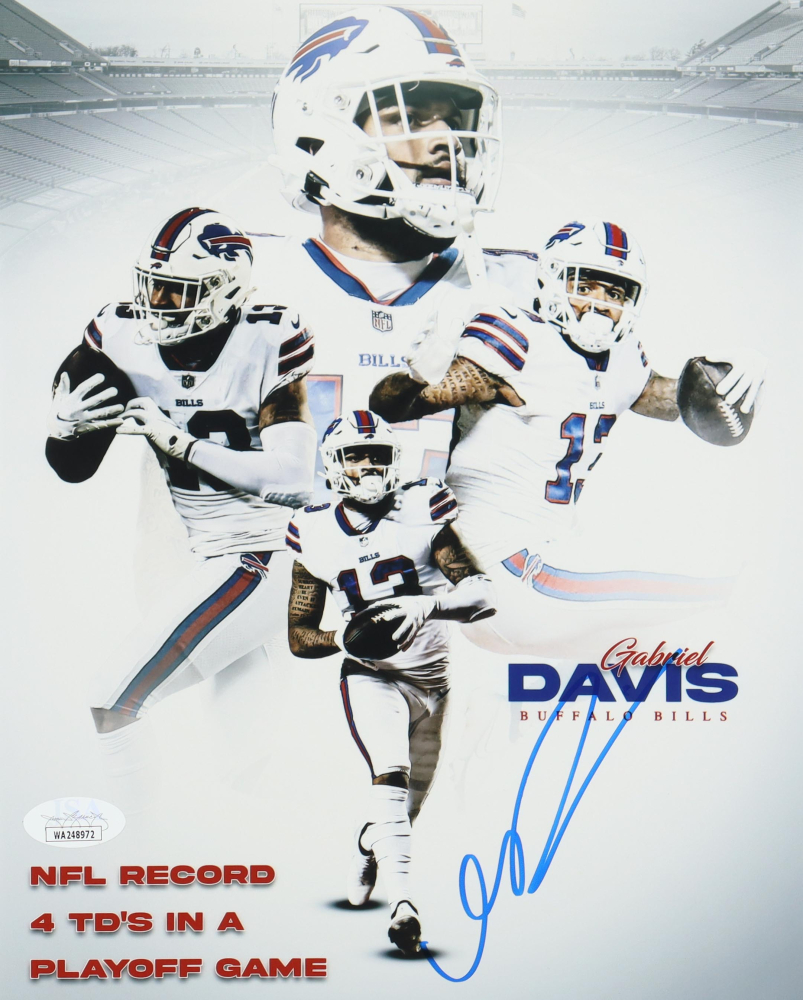 Gabriel Davis Signed Bills 8x10 Photo (JSA) | Pristine Auction
