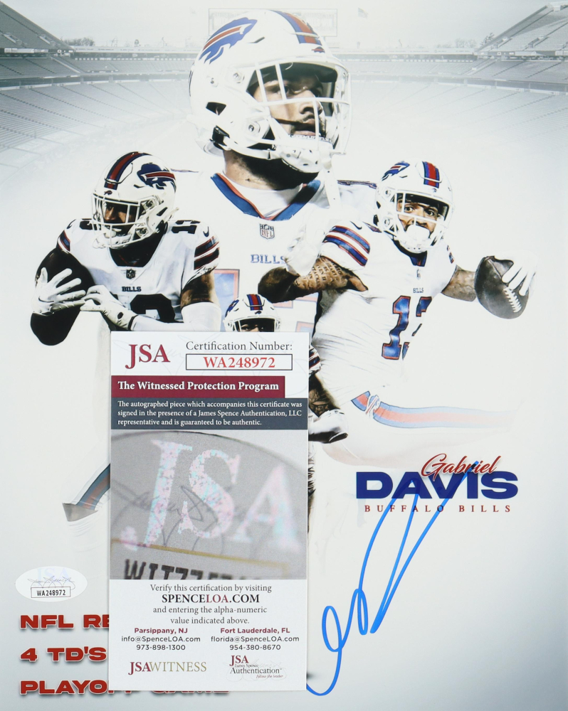 Gabriel Davis Signed Bills 8x10 Photo (JSA) | Pristine Auction