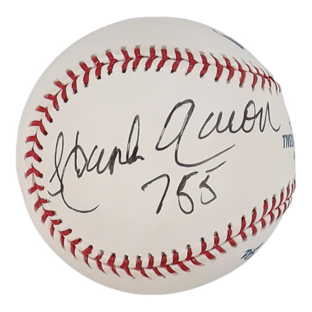 Hank Aaron Signed OML Baseball Inscribed "755" (Steiner) | Pristine Auction