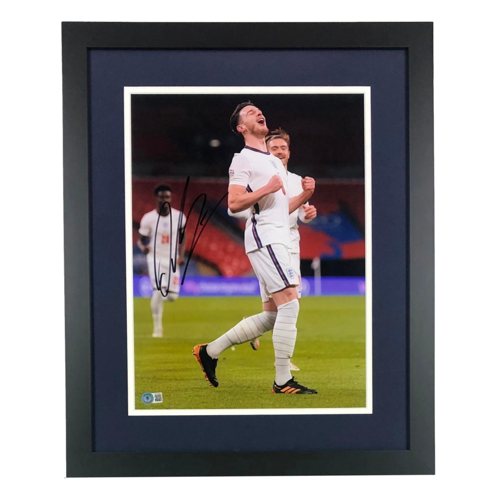 Declan Rice Signed England National Team Custom Framed Photo (Beckett ...
