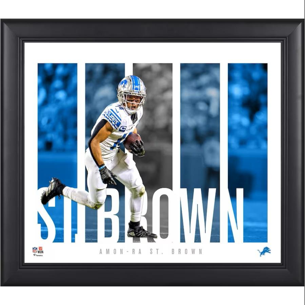 Amon-Ra St. Brown Lions Custom Framed Photo | Pristine Auction