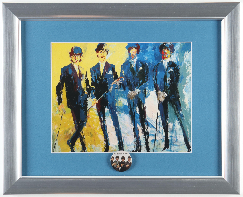 Leroy Neiman Custom Framed "The Beatles" Print Display With Vintage ...