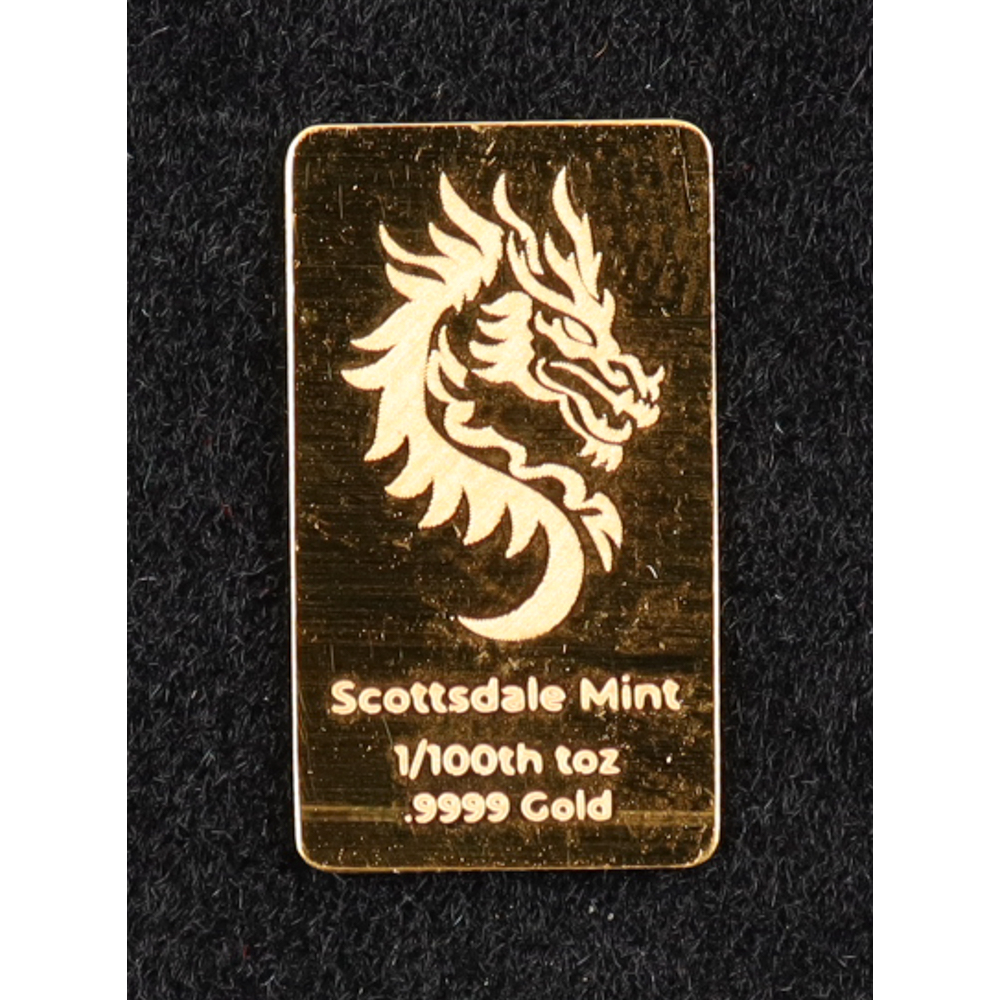 2024 Year of the Dragon Gold 1/100 Troy Oz .9999 Fine Gold Bar ...