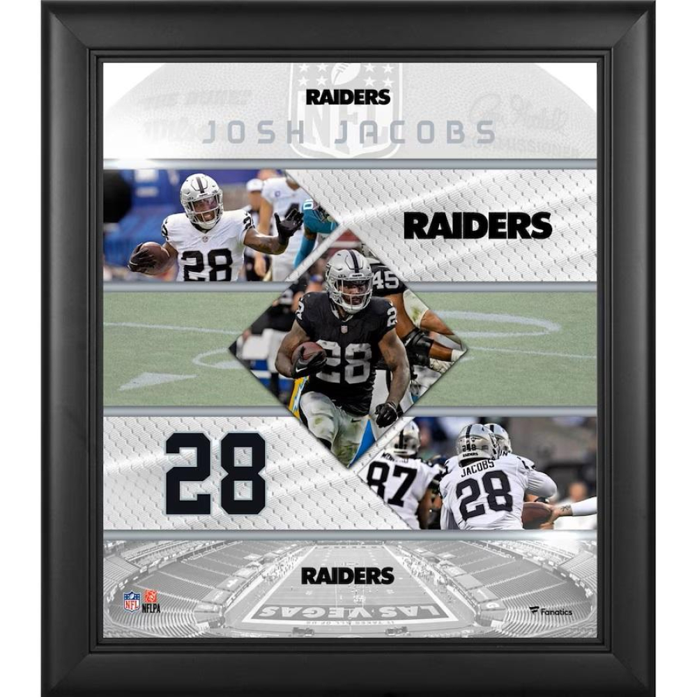 Josh Jacobs Raiders "Stitched Stars" Custom Framed Photo | Pristine Auction
