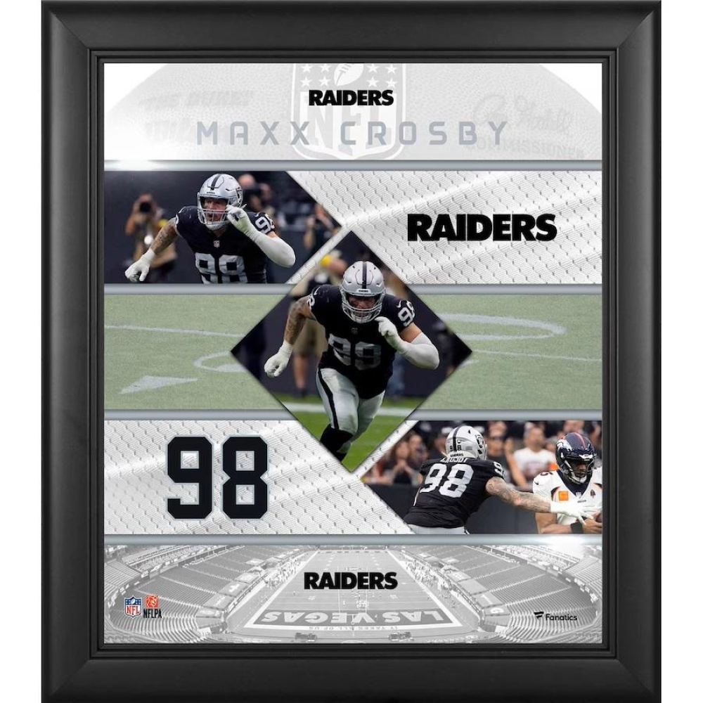 Maxx Crosby Raiders "Stitched Stars" Custom Framed Photo | Pristine Auction