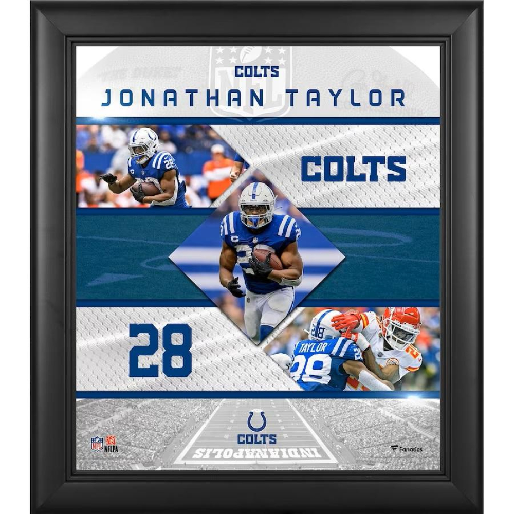 Jonathan Taylor Colts "Stitched Stars" Custom Framed Photo | Pristine ...