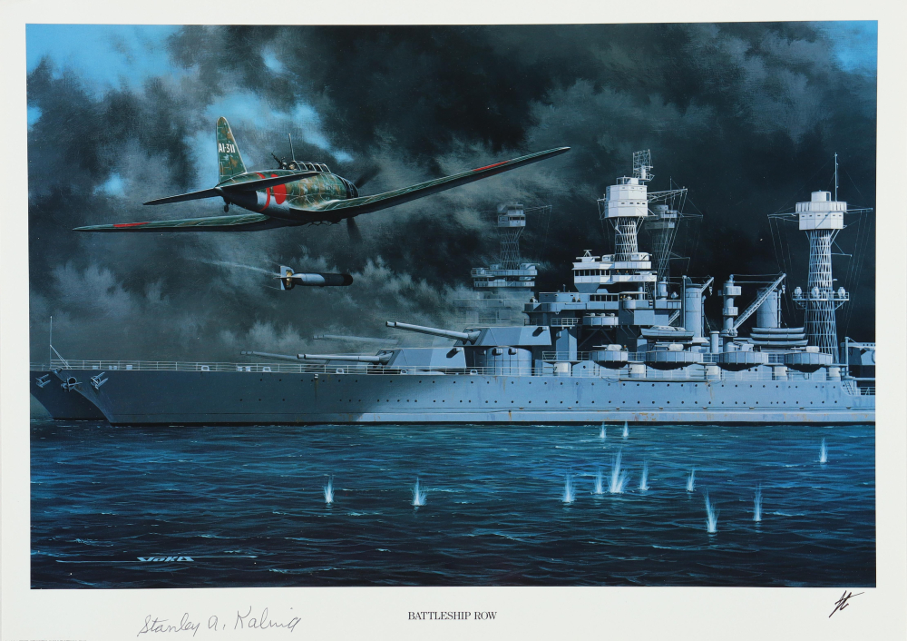 Stanley A. Kalina Signed "Battleship Row" 11.5x16 Stan Stokes ...