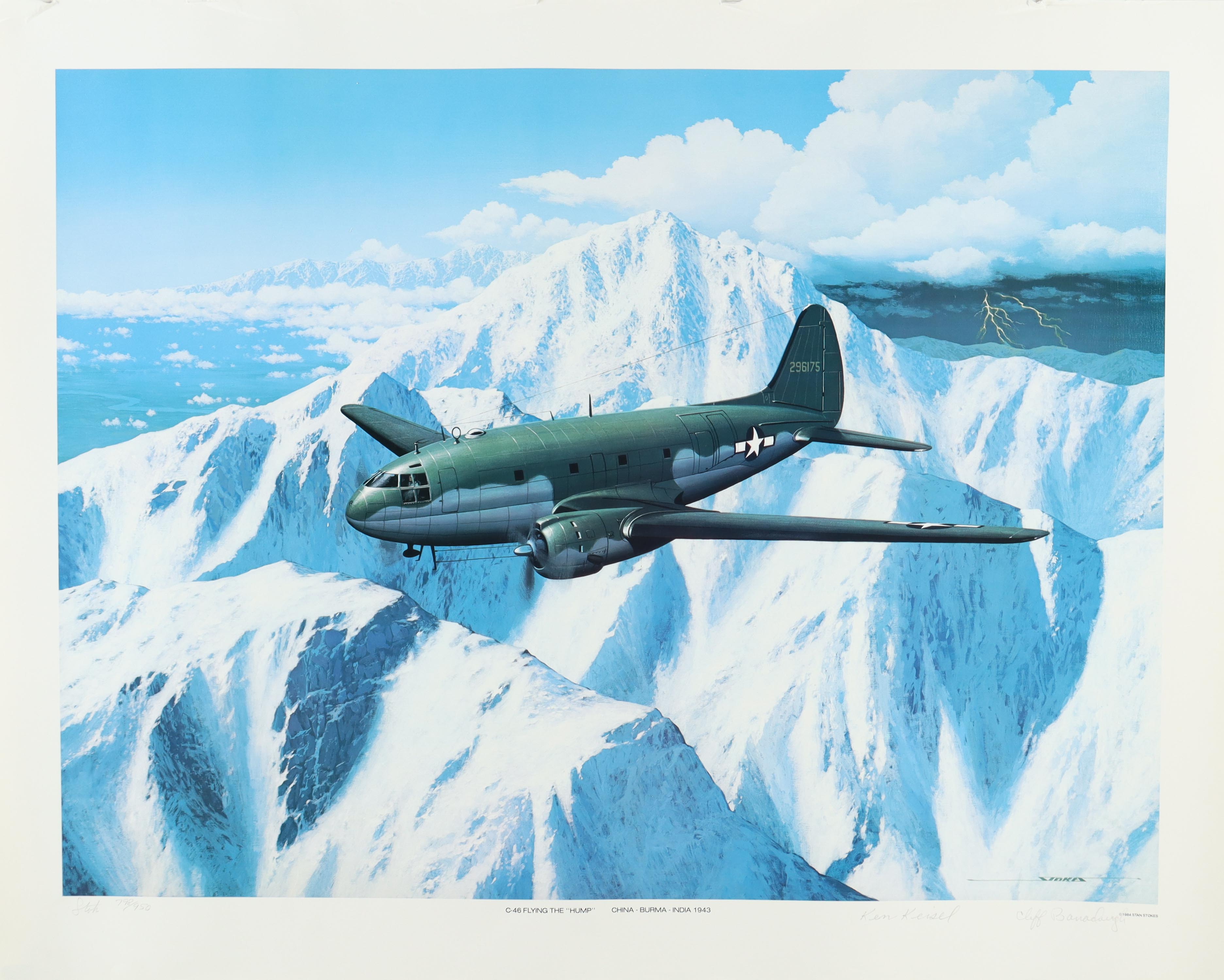 Stan Stokes "C-46 Flying The 'Hump'" Lithograph Signed by Clifford ...