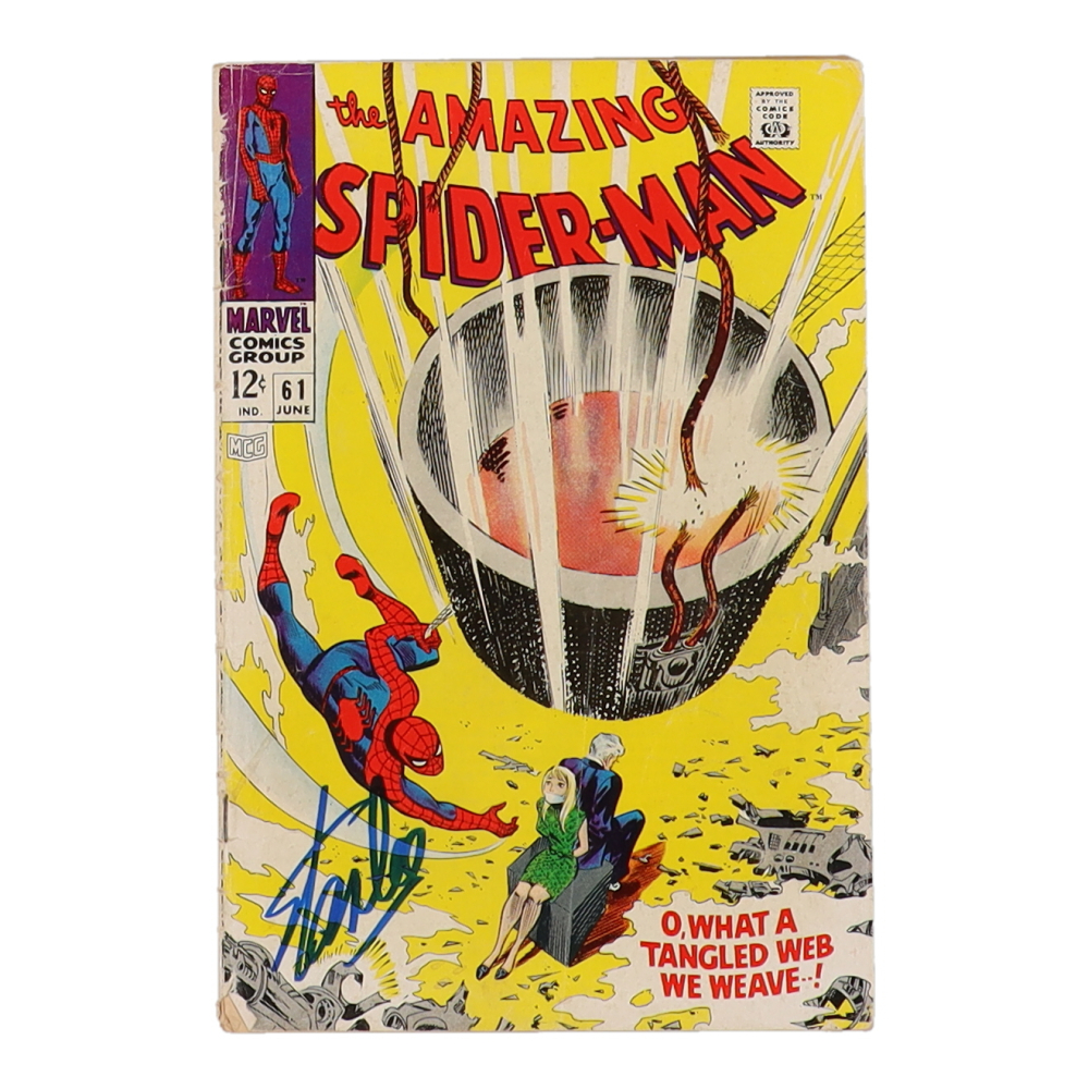 Stan Lee Signed 1968 "The Amazing Spider-Man" Issue #61 Marvel Comic ...