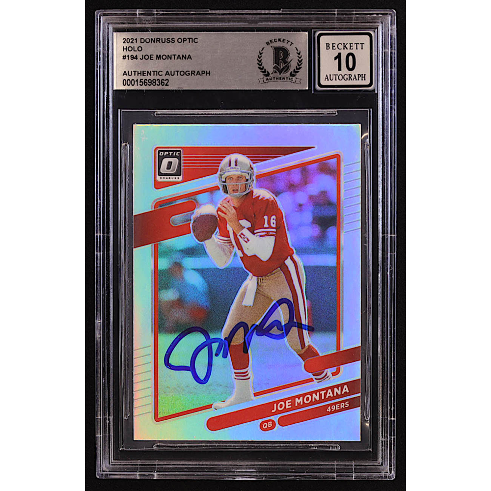 Joe Montana Signed 2021 Donruss Optic Holo #194 (BGS | Autograph Graded ...