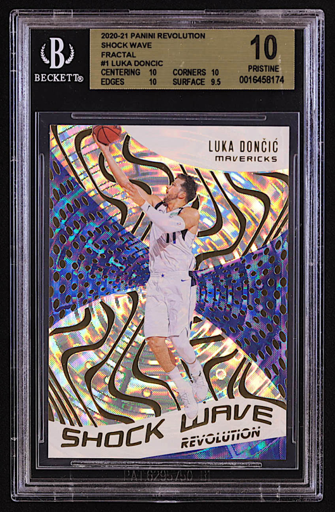 Luka Doncic 2020-21 Panini Revolution Shock Wave Fractal #1 (BGS 10 ...
