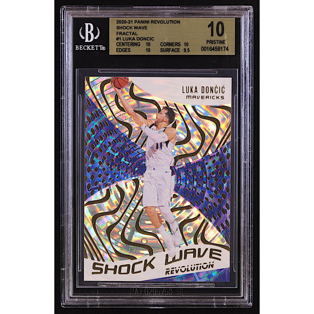 Luka Doncic 2020-21 Panini Revolution Shock Wave Fractal #1 (BGS 10 ...