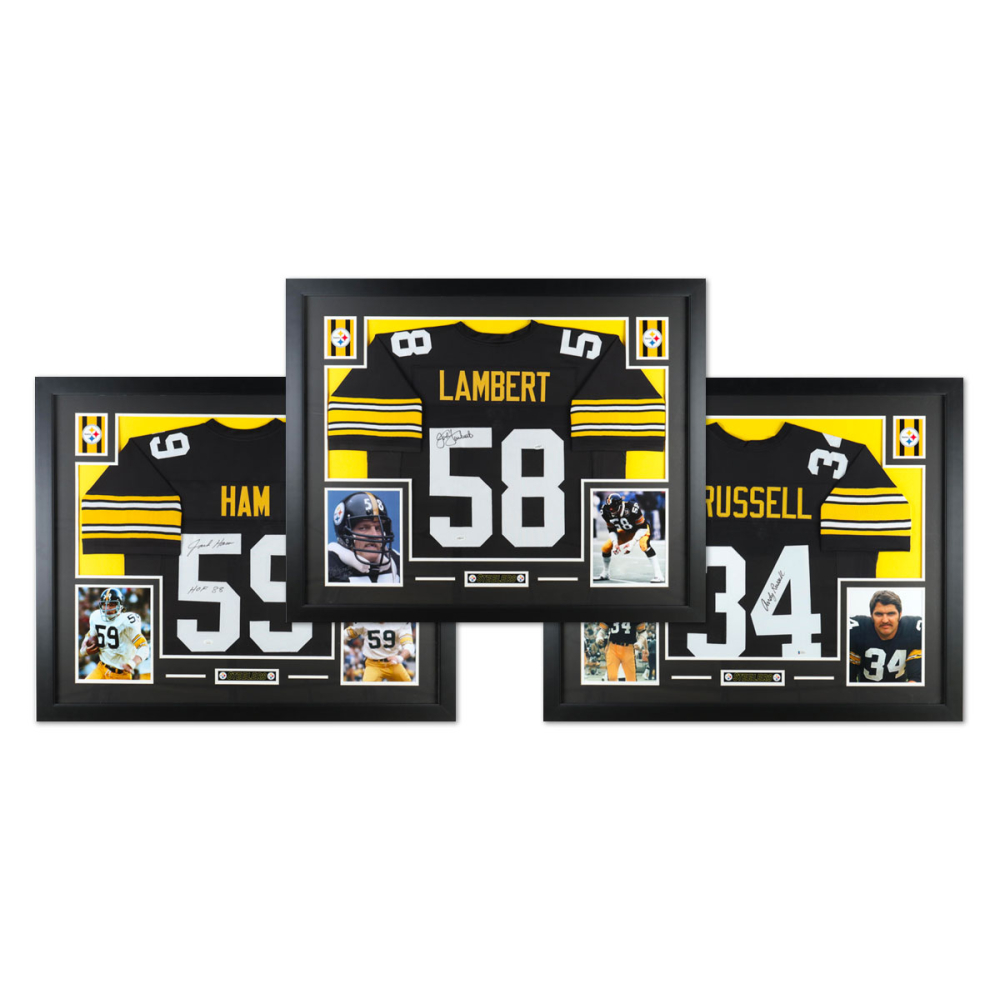 Set of (3) Custom Framed Steelers Signed Jerseys with Jack Ham, Jack ...
