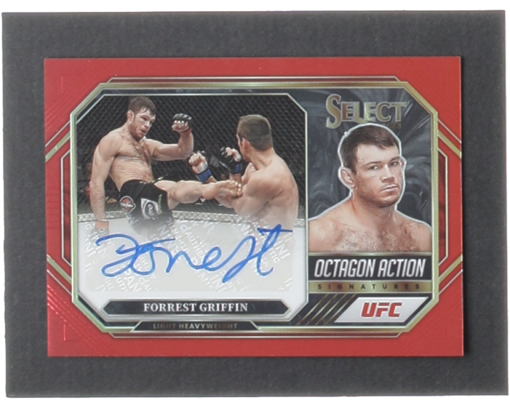 Forrest Griffin 2023 Select UFC Octagon Action Signatures Prizms Red # ...