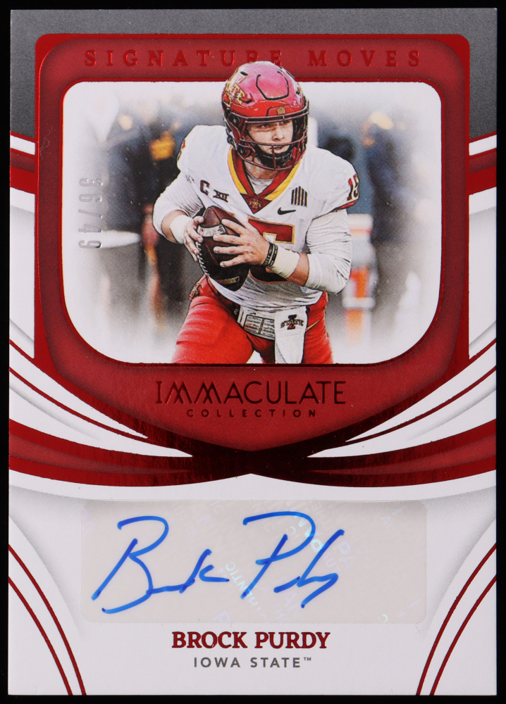 Brock Purdy 2022 Immaculate Collection Collegiate Signature Moves Ruby ...