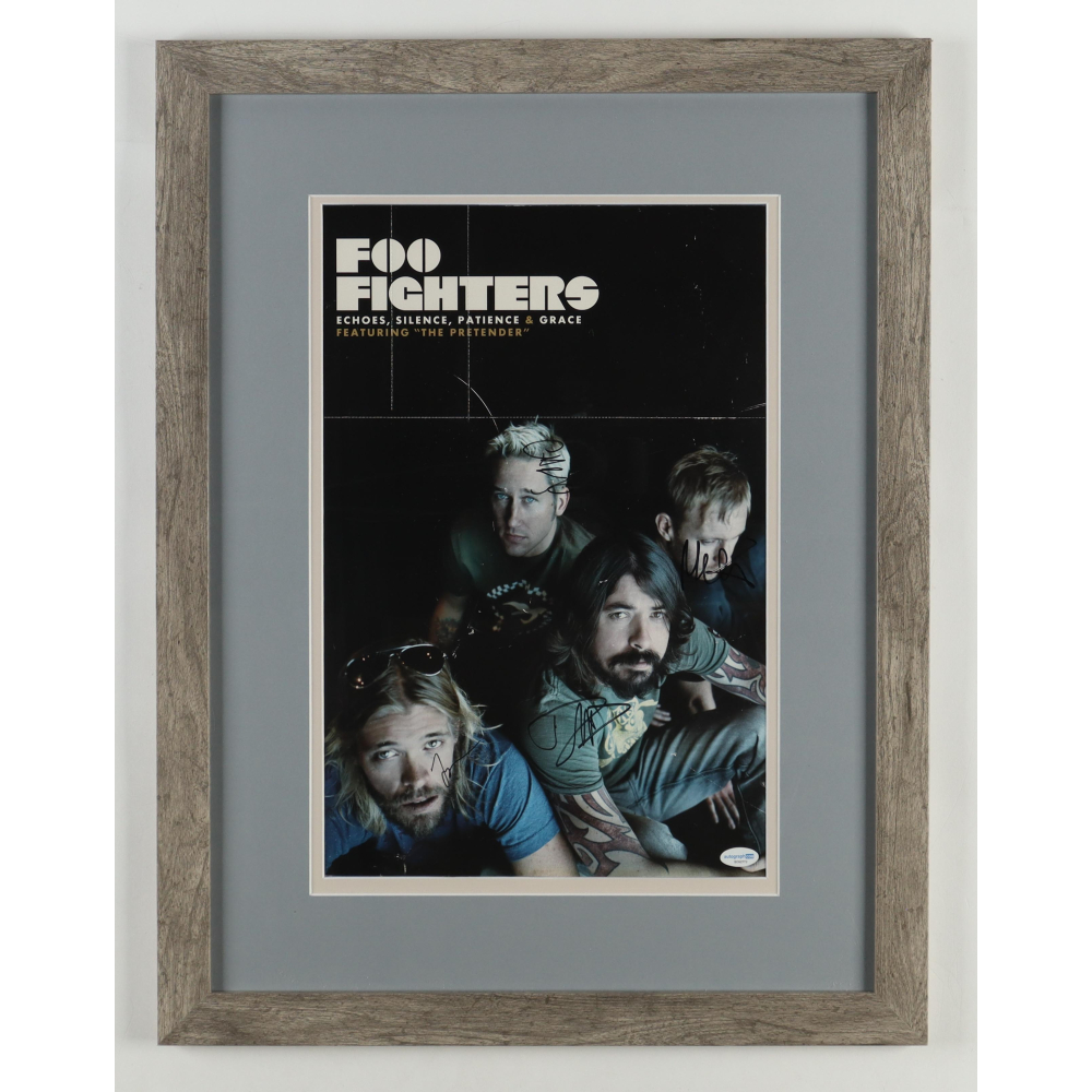Foo Fighters Custom Framed Photo Display Band-Signed By (4) with Taylor ...