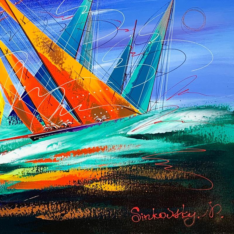 Natalia Sinkovsky Signed "Untitled" 20x40 Original Acrylic Painting on ...