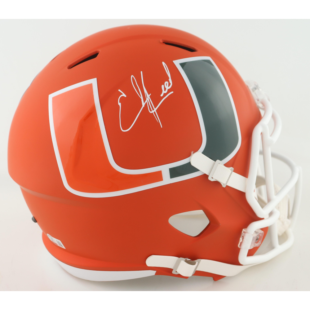 Ed Reed Signed Miami Hurricanes Full-Size Speed Helmet (Beckett ...